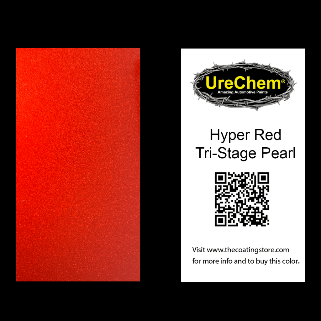 Hyper Red Tri-Stage Pearl Color Chip Sample Swatch - TheCoatingStore.com