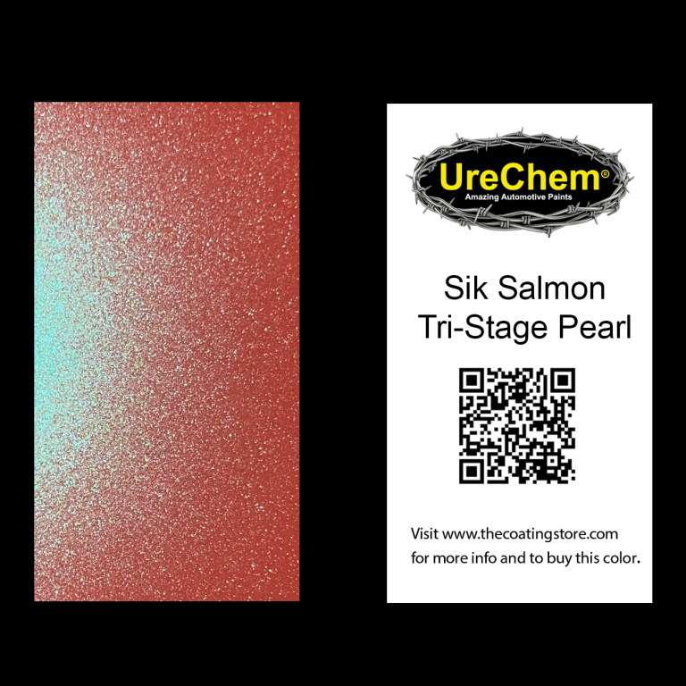 Sik Salmon Tri-Stage Pearl Color Chip Sample Swatch - TheCoatingStore.com