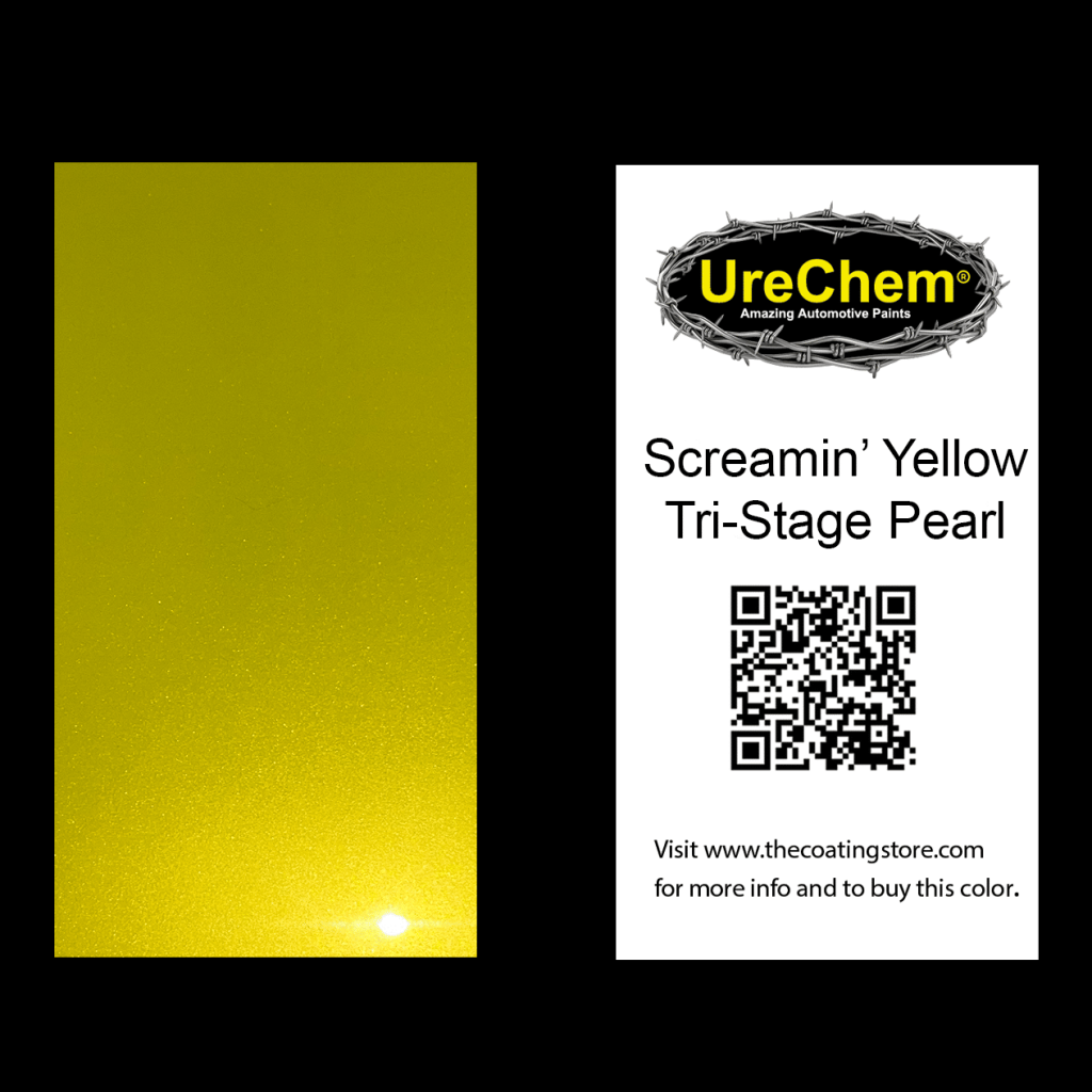 Screamin' Yellow Tri-Stage Pearl Color Chip Sample Swatch ...