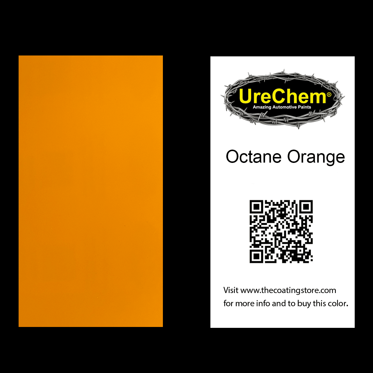 Octane Orange Color Chip Sample Swatch - TheCoatingStore.com