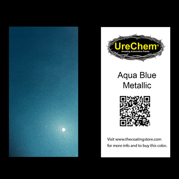 Aqua Blue Metallic Color Chip Sample Swatch - TheCoatingStore.com