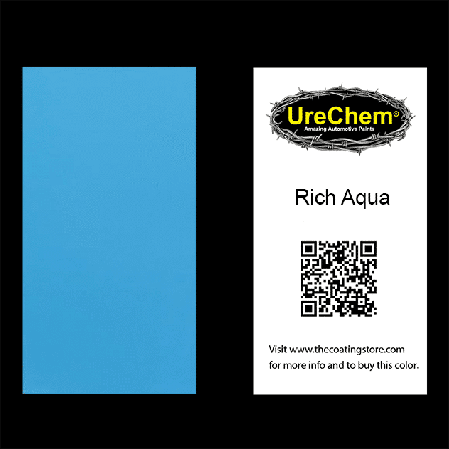 Rich Aqua Blue Solid Color Chip Sample Swatch - TheCoatingStore.com