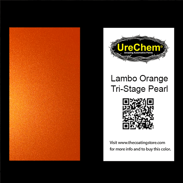 Lambo Orange Tri-Stage Pearl Color Chip Sample Swatch - TheCoatingStore.com
