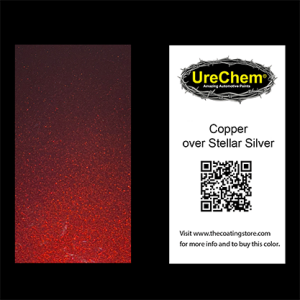 Copper 2K Urethane Candy over Stellar Silver Chip Sample Swatch ...